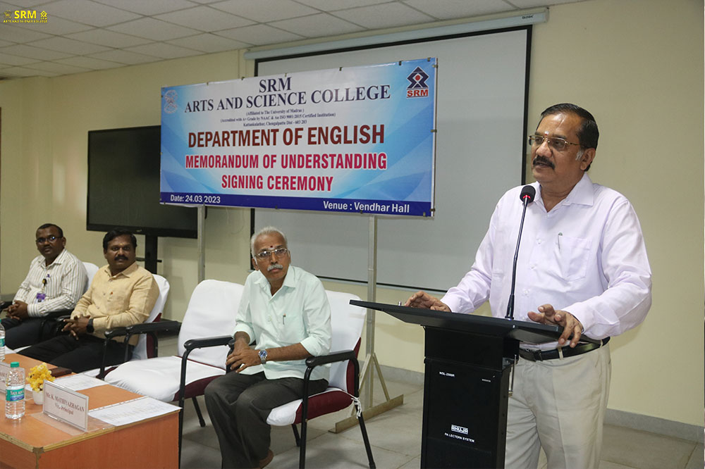 Memorandum of Understanding Signing Ceremony - SRM Arts and Science College