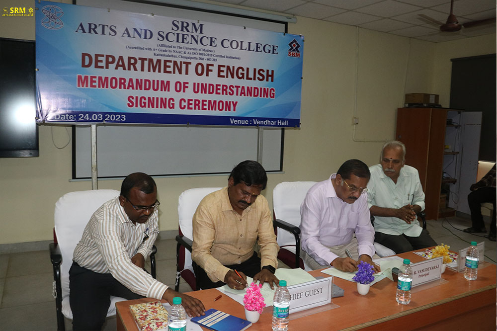 Memorandum of Understanding Signing Ceremony - SRM Arts and Science College